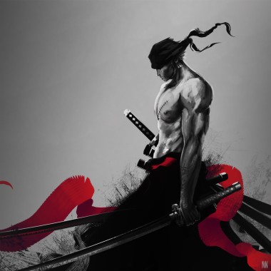 one piece zoro wallpaper,red,illustration,art,musician,drawing (#113398 ...