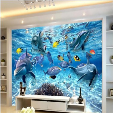 fish themed wallpaper,wall,mural,wallpaper,aquarium,modern art (#521990 ...